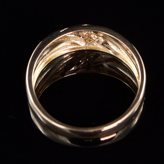 Size 10.25 Solid 10k Gold Diamond Mens Ring - Gem