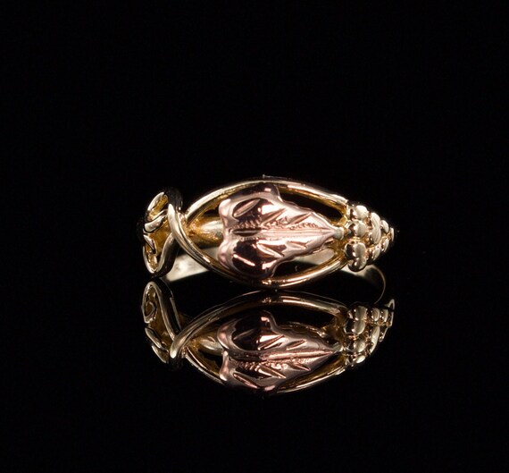 Size 5 Solid 10k Gold Grape Vine Ring - Gem