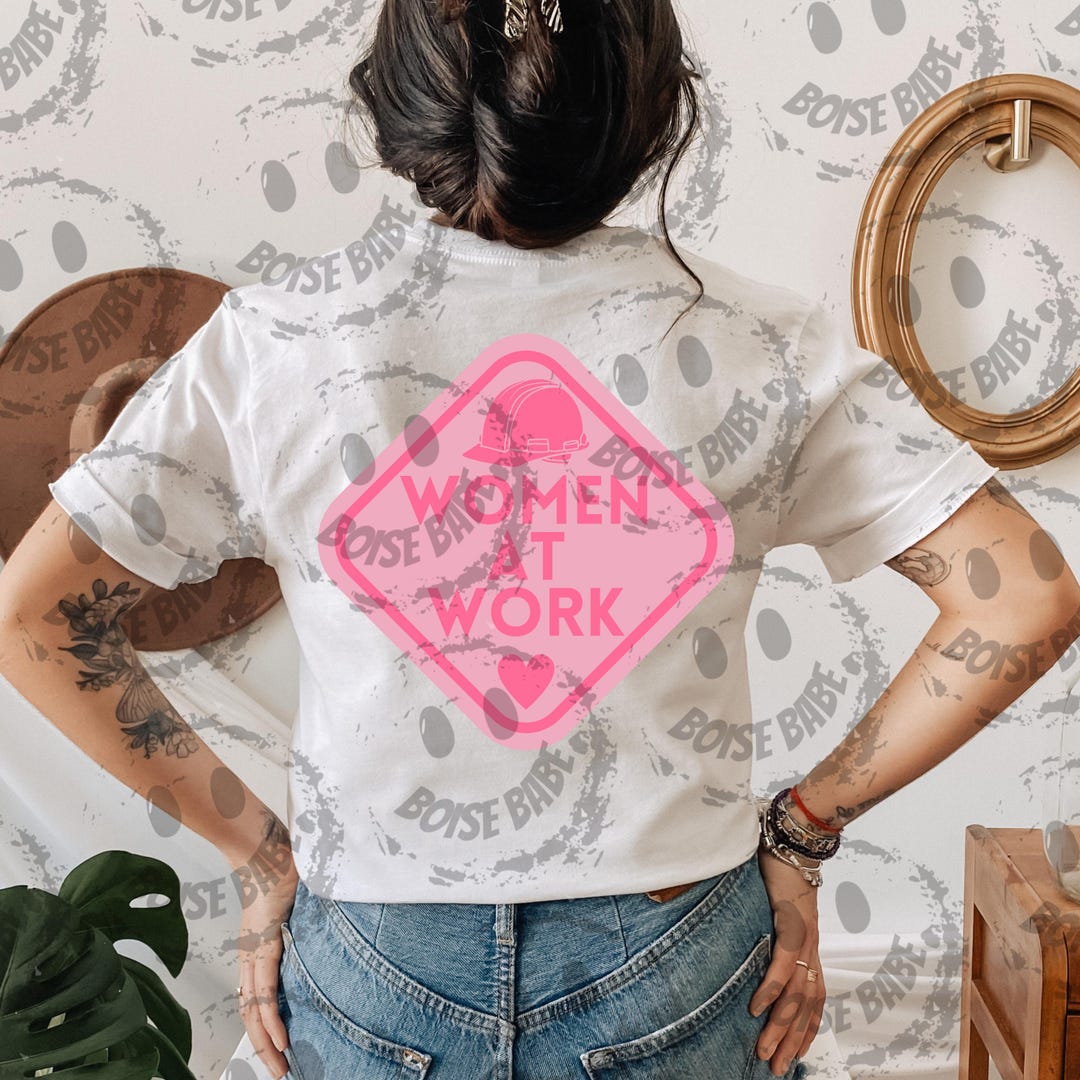 Pink Women at Work Construction Girlie Pink Hard Hat Trendy Digital ...