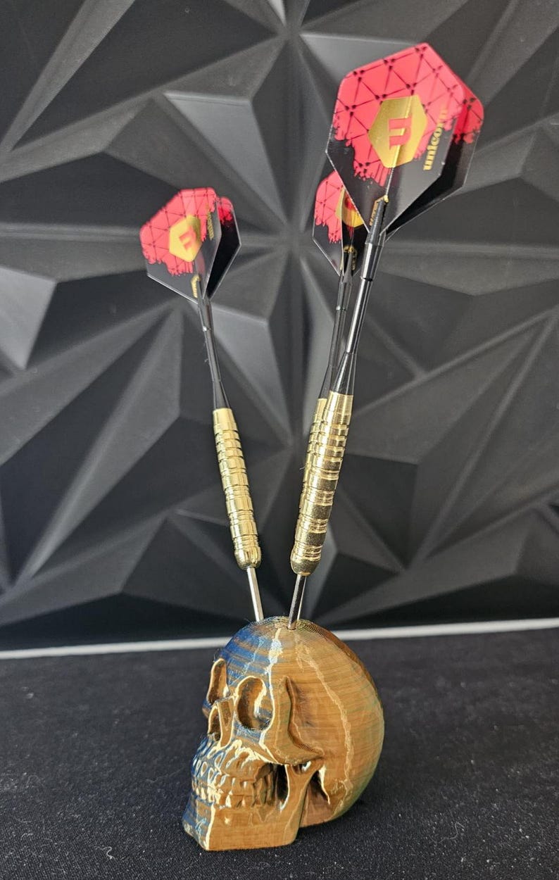 Skull Dart Holder – 3D Printed Gothic Dart Stand for 3 Darts - Etsy