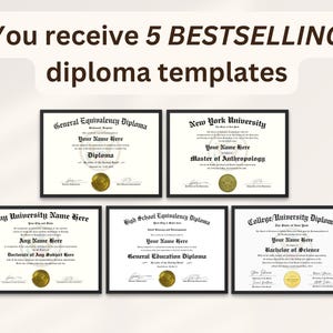 BUNDLE Diploma With Gold Seal Template Printable and Editable With ...