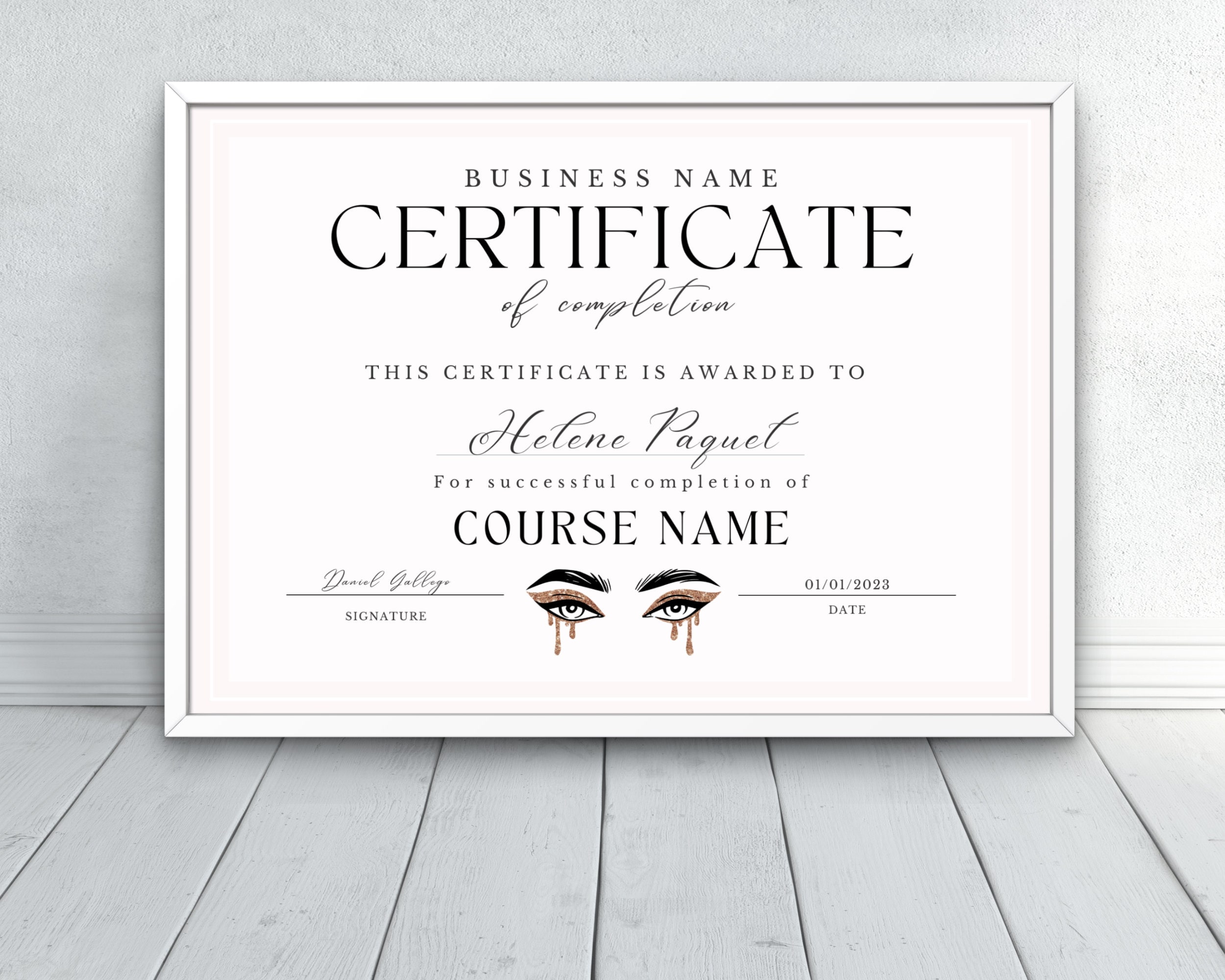 Printable Makeup Artist Certificate of Completion Template, Editable ...