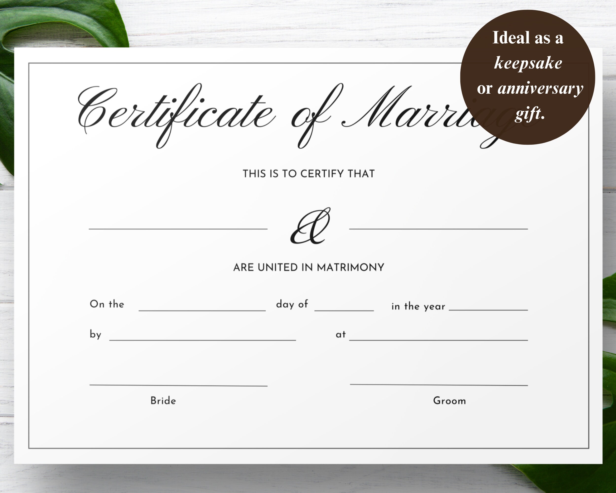 Certificat De Mariage Vierge