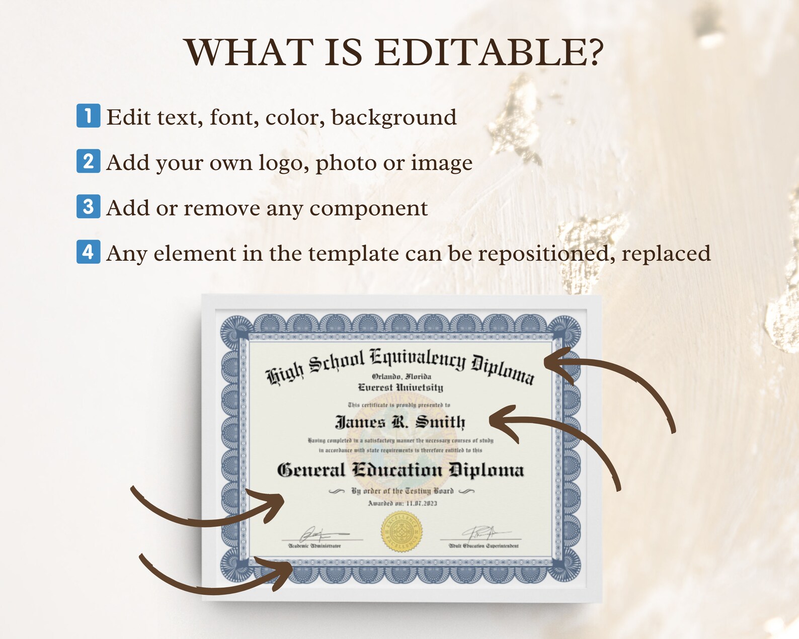 High School Graduation Certificate Online Editable Custom Diploma ...