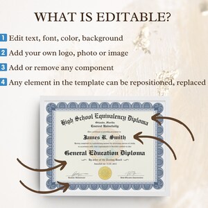 High School Graduation Certificate Online Editable Custom Diploma ...