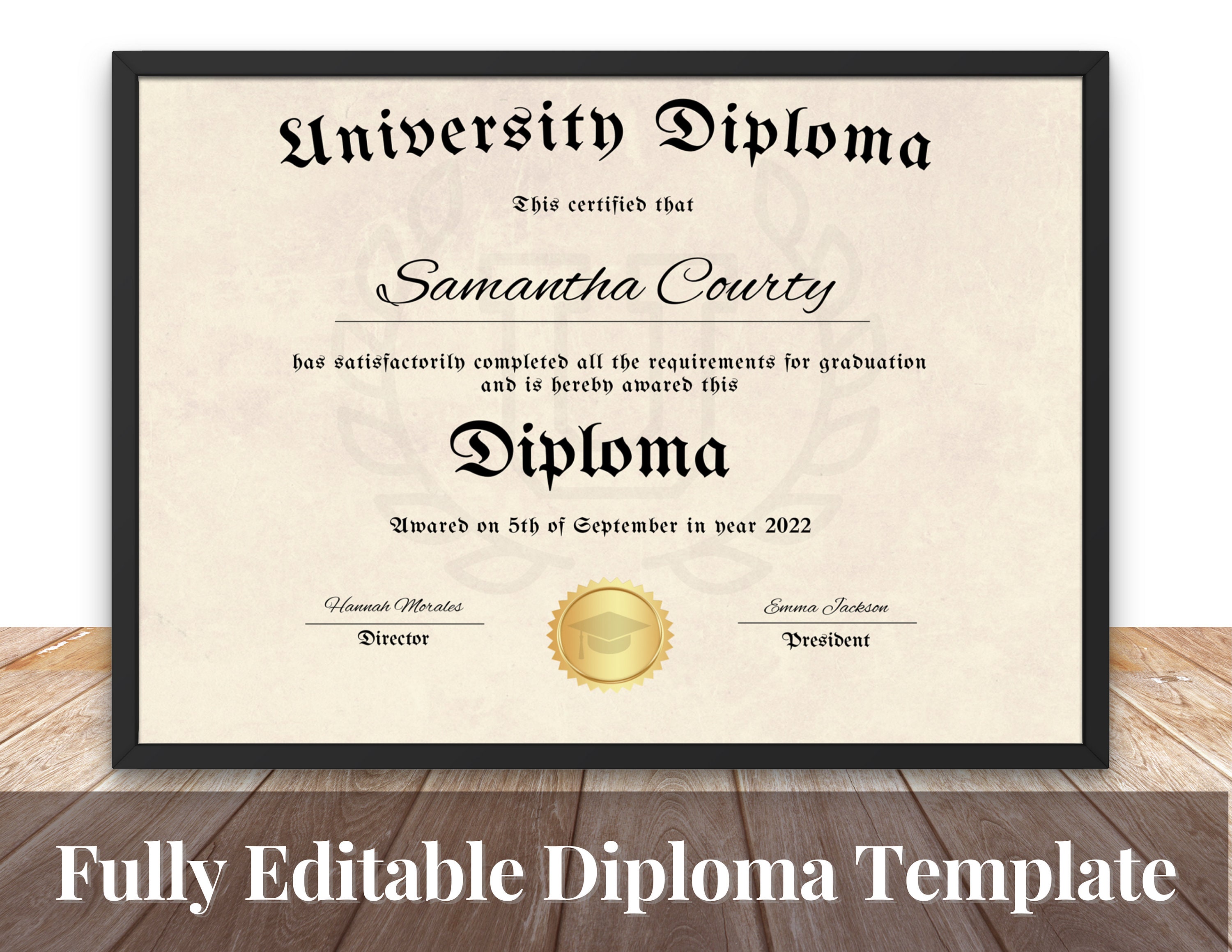University Diploma Template
