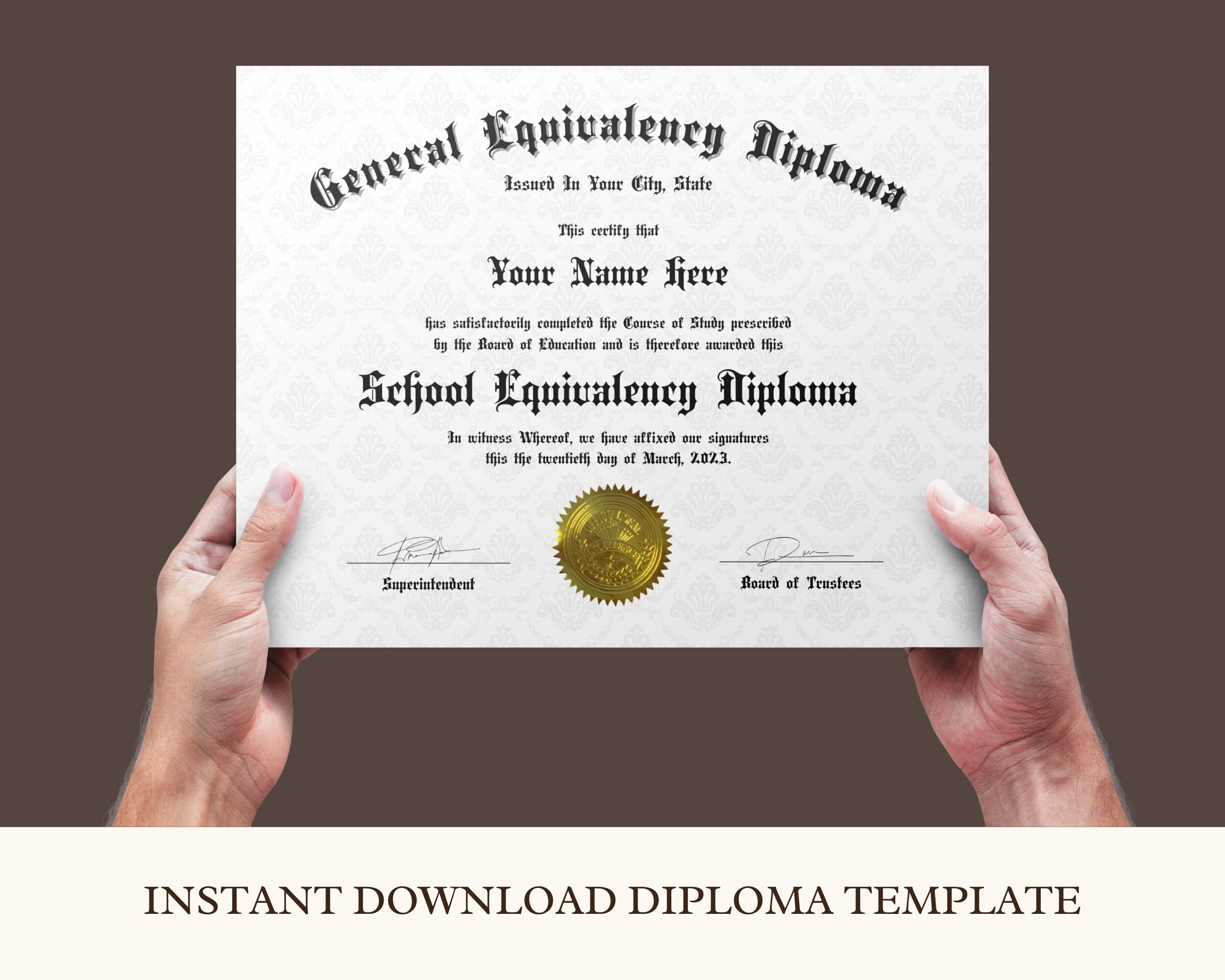 High School Diploma Replica General Education Diploma Online Ged ...