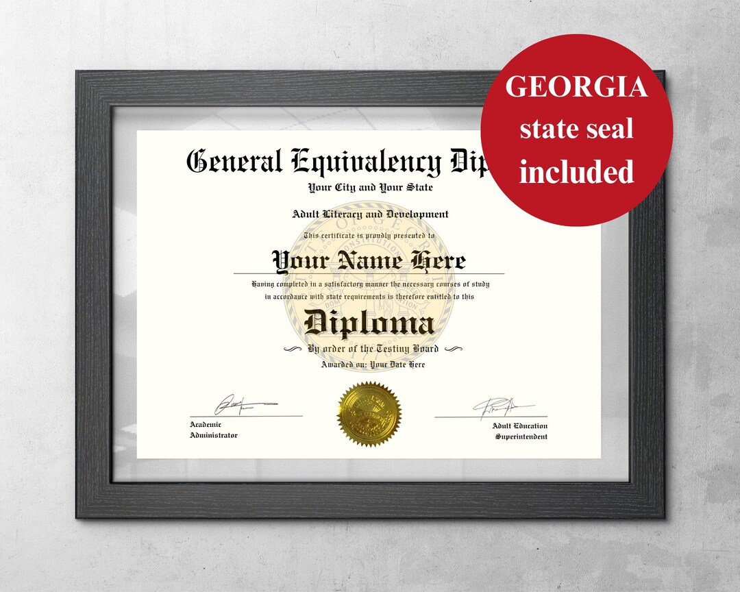GEORGIA GED Diploma With Gold Seal Template Printable With Canva ...