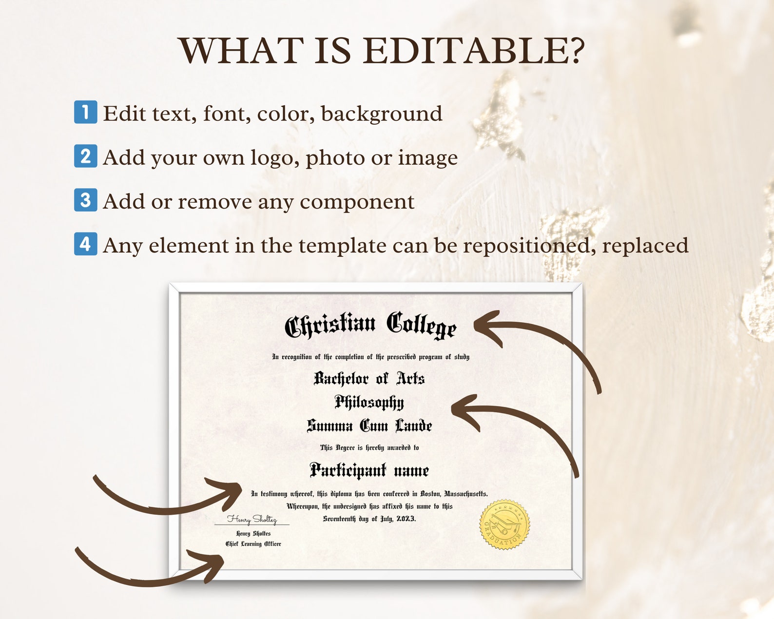 Christian College Diploma Template Replacement Diploma Printable Home ...