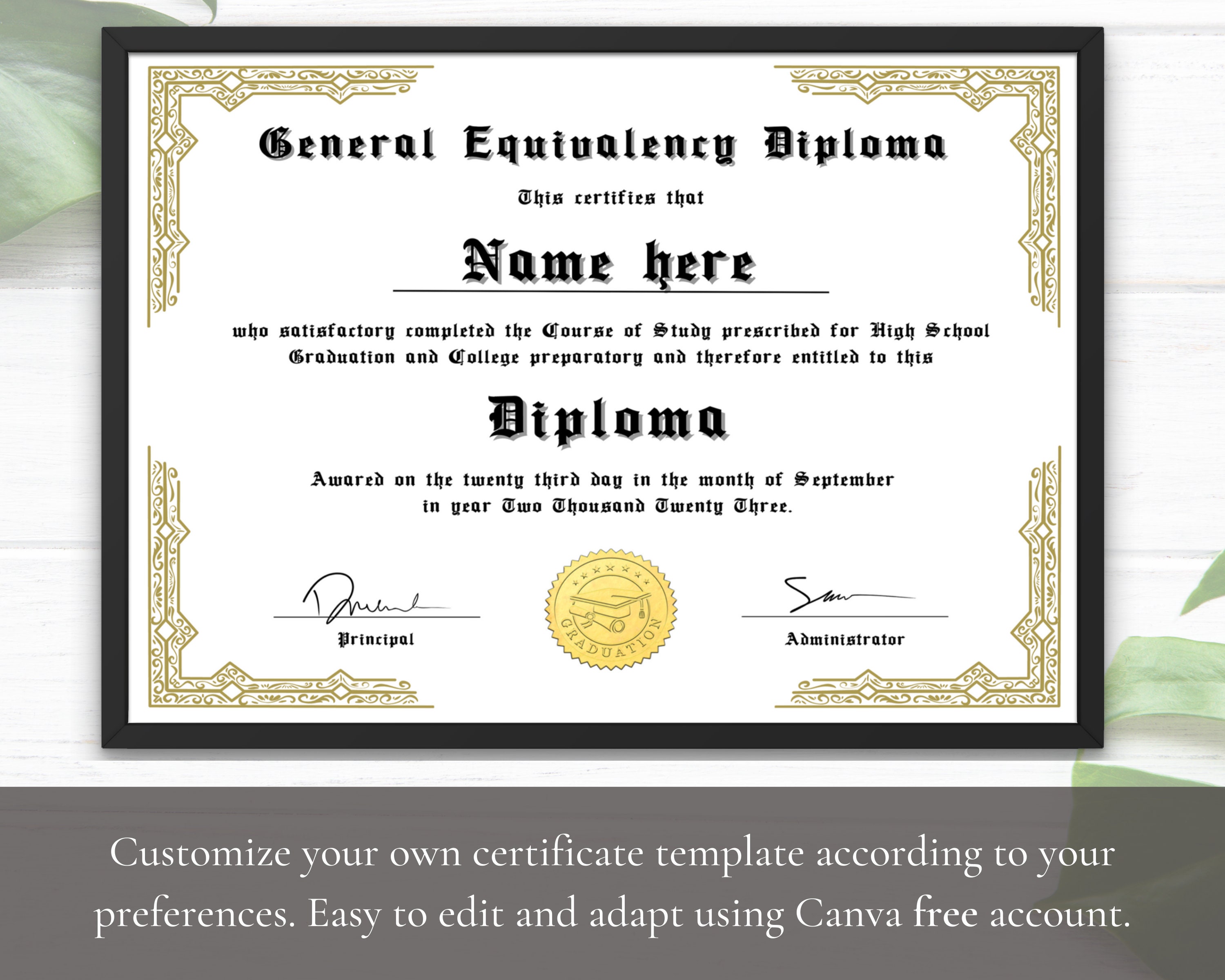 Editable High School Diploma, Printable Diploma Template, Homeschool ...