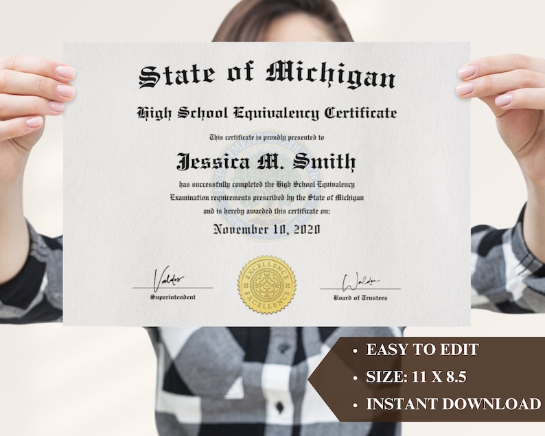 Personalized High School Diploma Custom Graduation Certificate Fully ...
