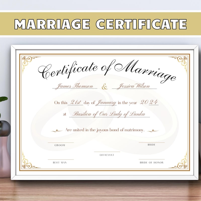 Marriage Certificate Frame - Etsy