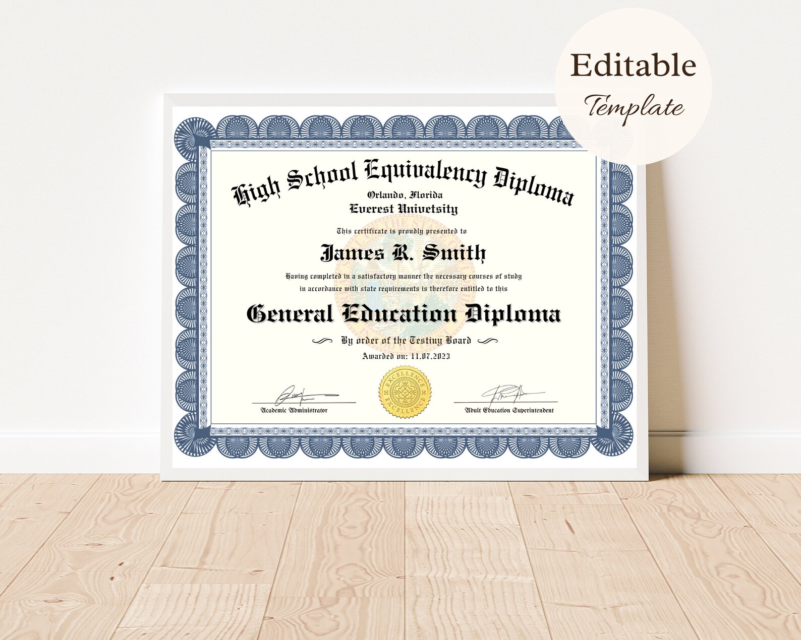 High School Graduation Certificate Online Editable Custom Diploma ...