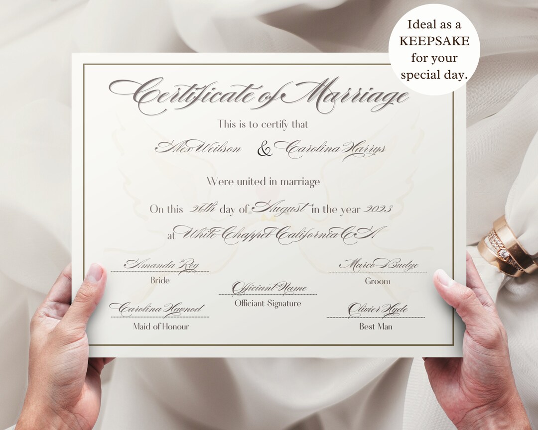 Printable Marriage Certificate Template Download Certificate of ...