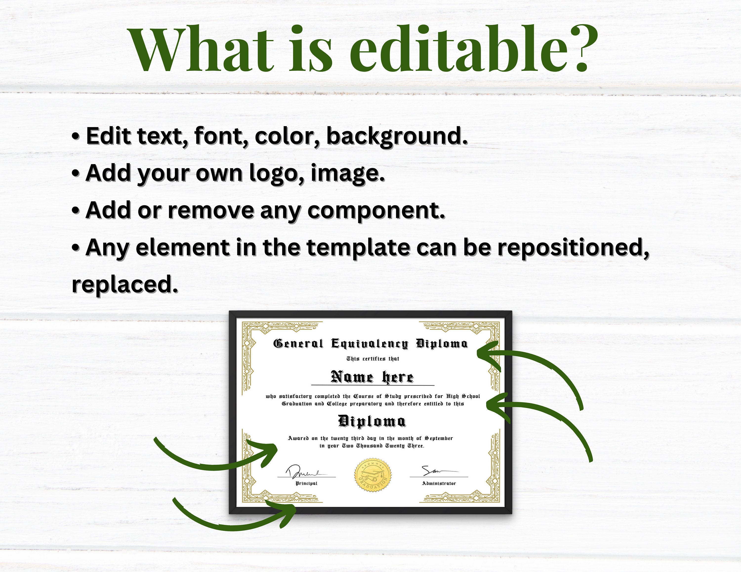 Editable High School Diploma, Printable Diploma Template, Homeschool ...