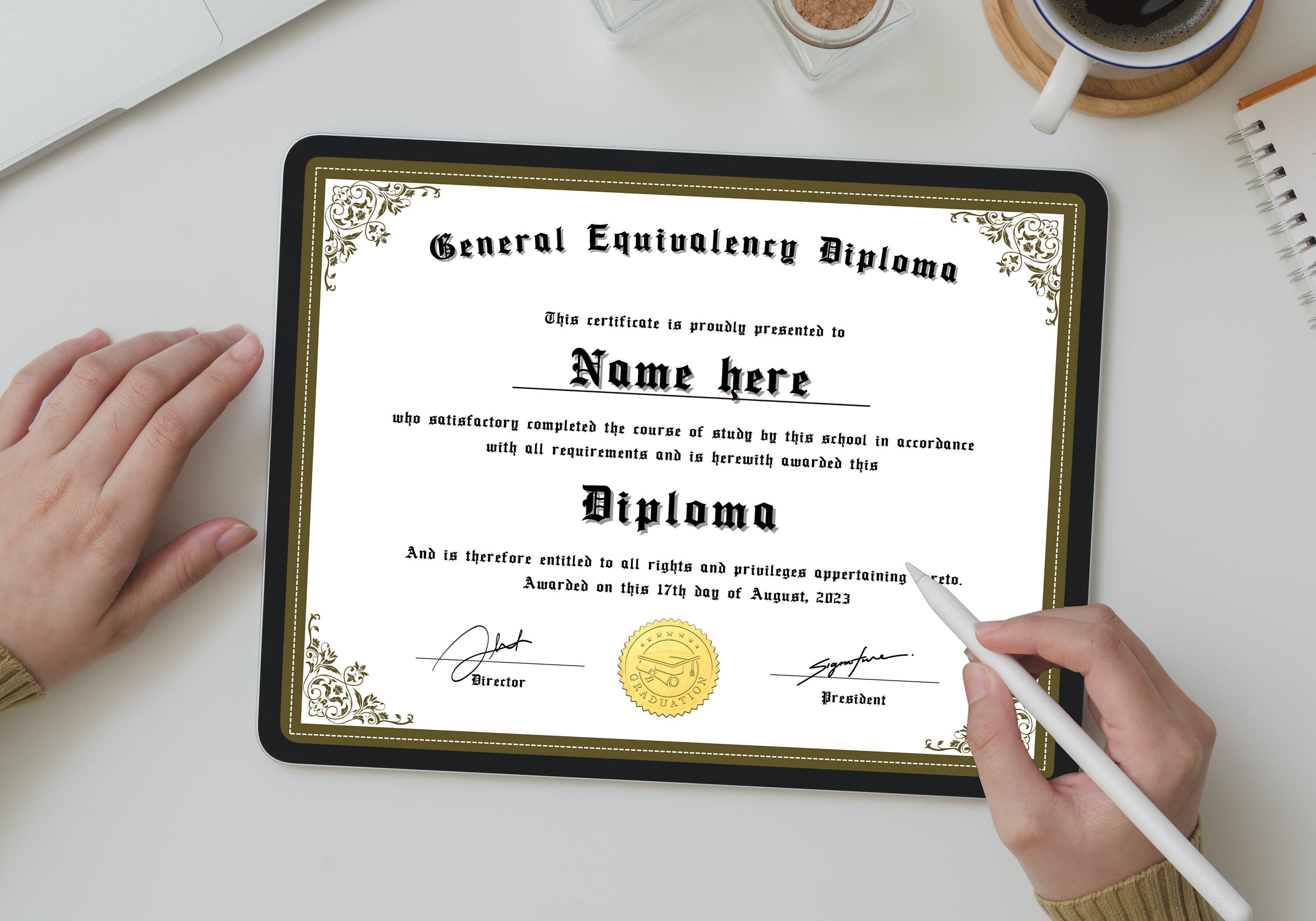Personalized Diploma Template DIY Editable Diploma Template - Etsy