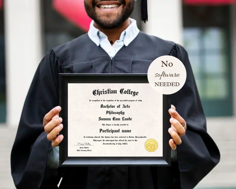 Christian College Diploma Template Replacement Diploma Printable Home ...