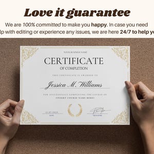 Certificate of Completion Award Certificate Template Printable in Canva ...