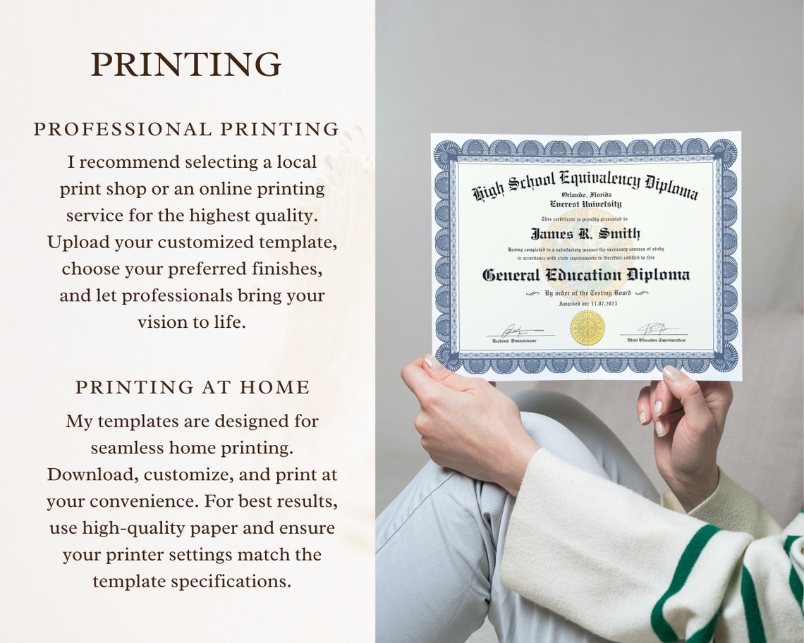 High School Graduation Certificate Online Editable Custom Diploma ...