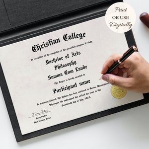 Christian College Diploma Template Replacement Diploma Printable Home ...