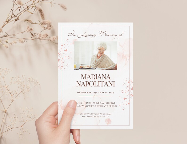 Funeral Program and Funeral Invitation Template Editable and Printable ...