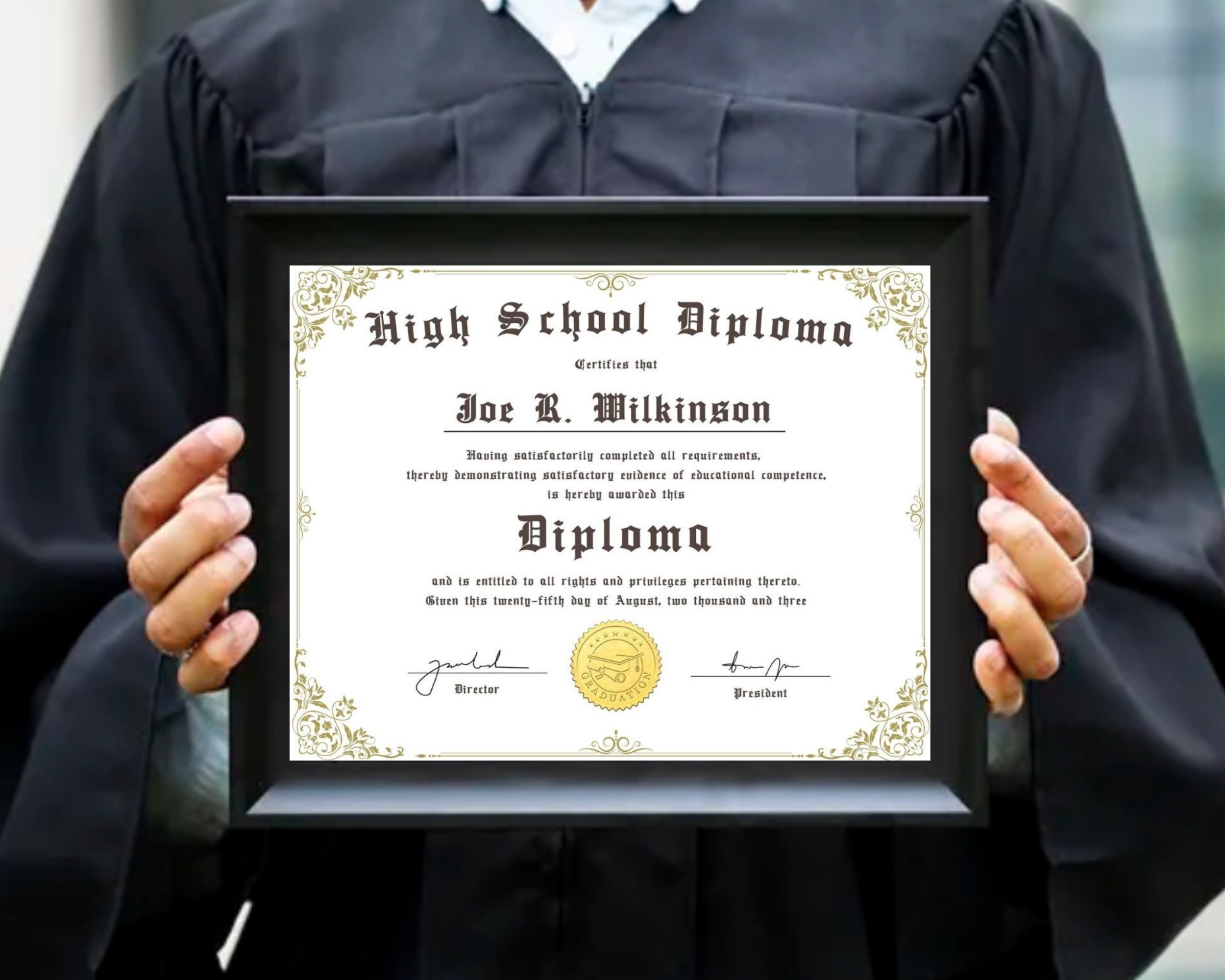 Editable High School Diploma Template, Printable Canva Homeschool ...