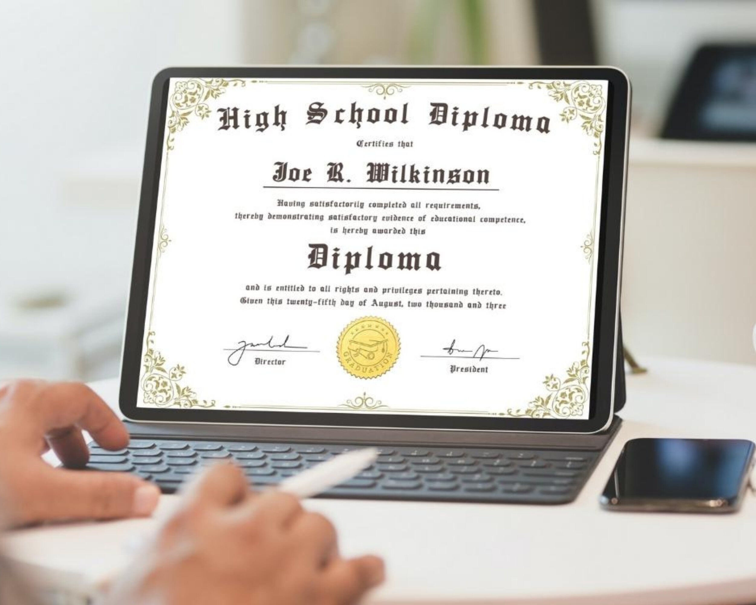 Editable High School Diploma Template, Printable Canva Homeschool ...