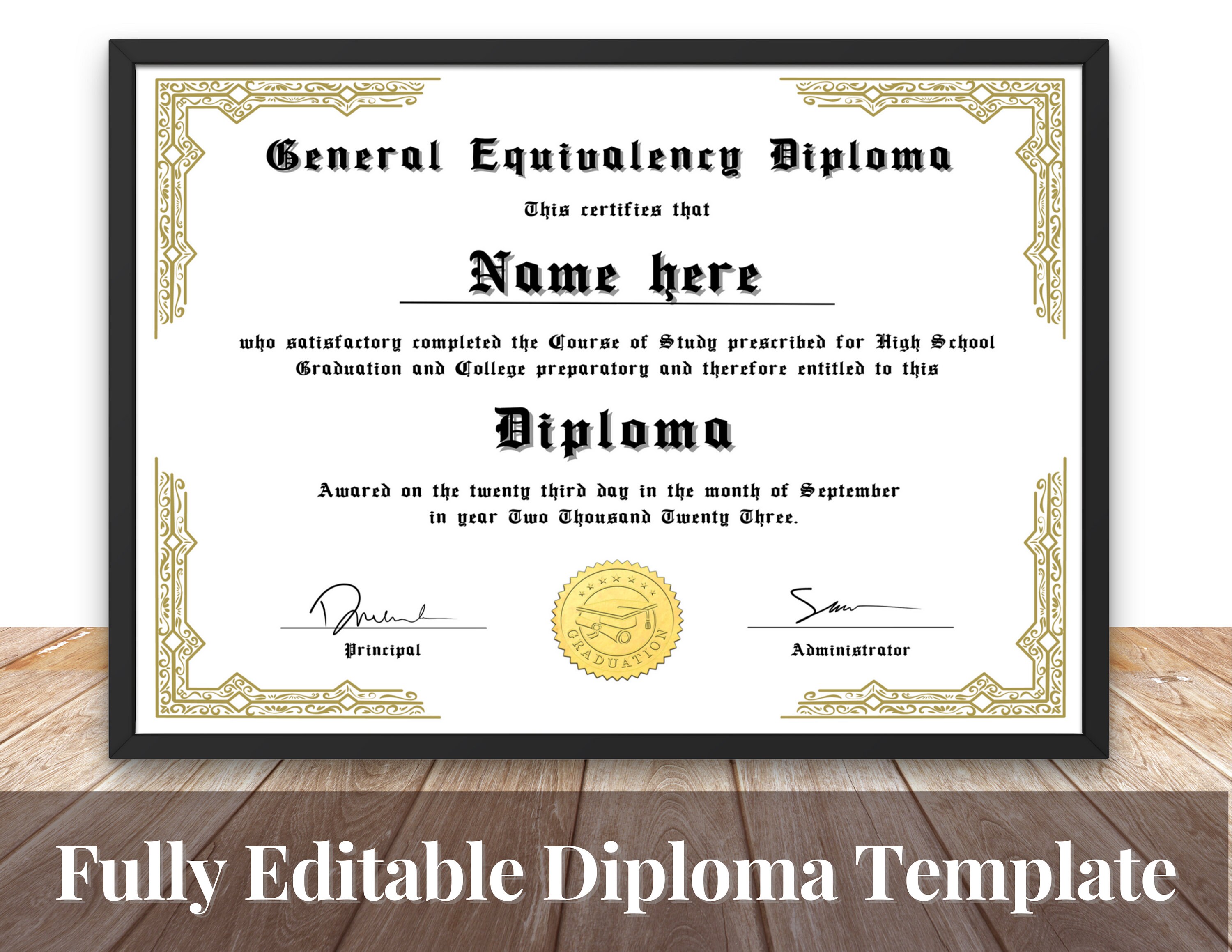 Editable High School Diploma, Printable Diploma Template, Homeschool ...