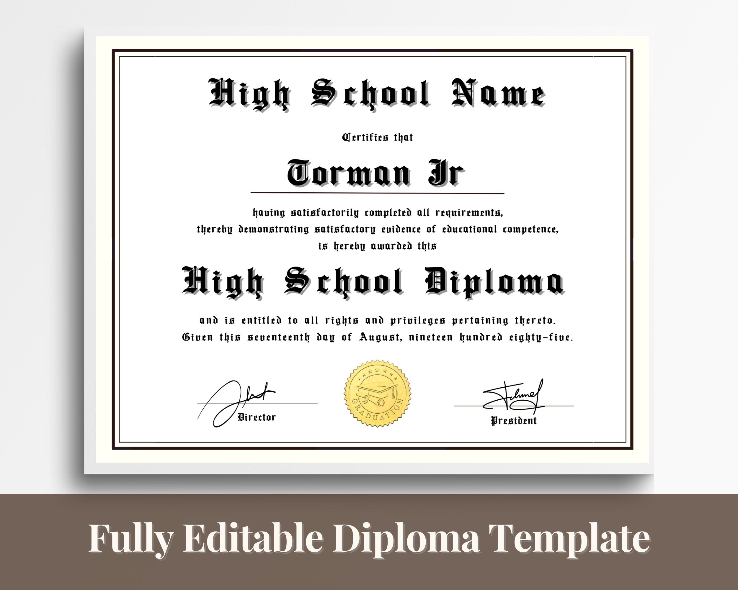 Certificate of Completion Template, Printable Custom Certificate ...