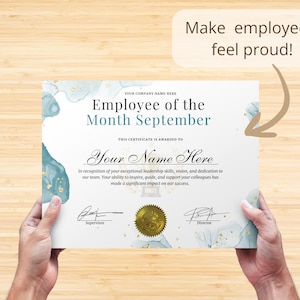 Employee Awards Certificate Template Employee of the Month Award ...