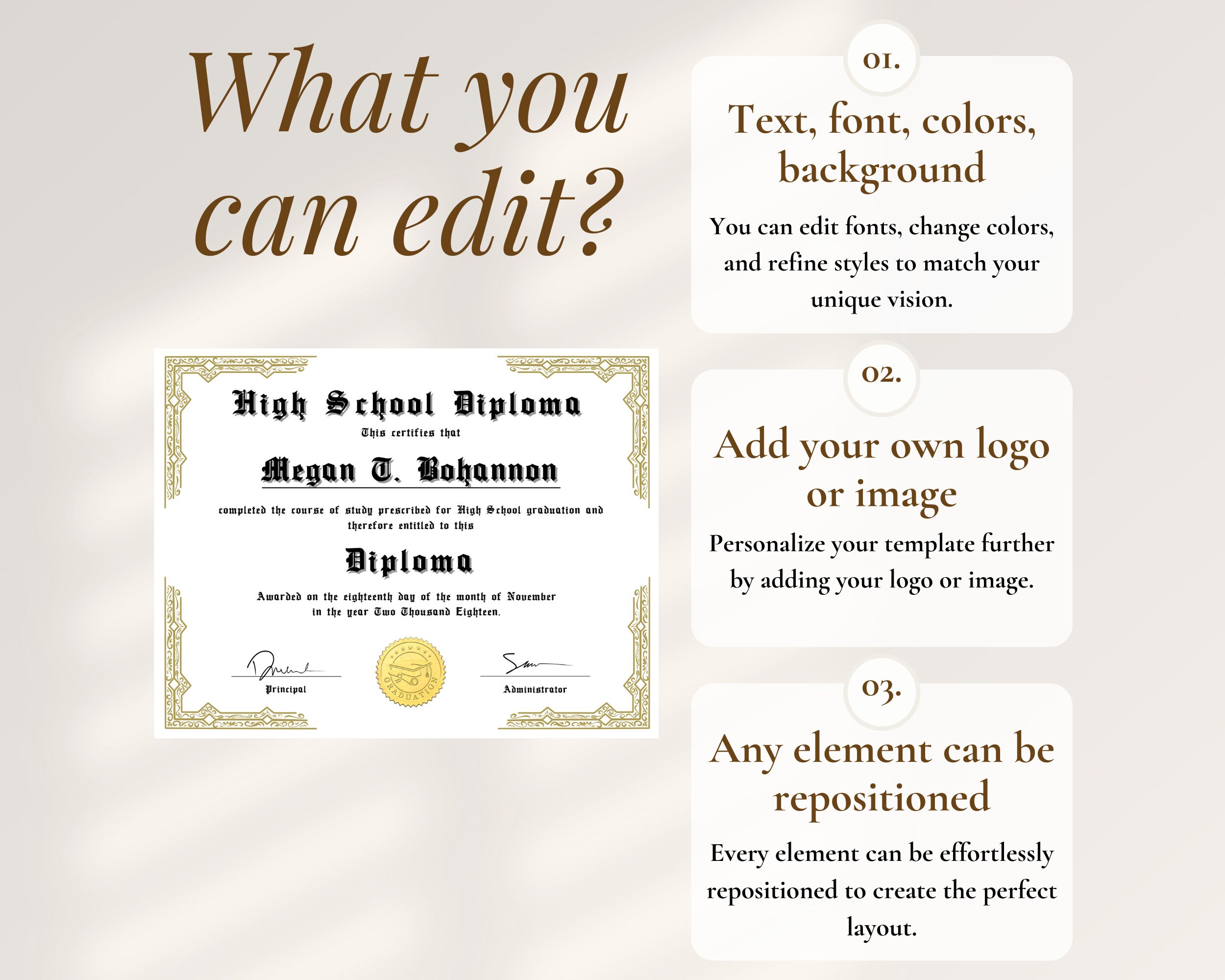 Editable High School Diploma, Printable Diploma Template, Homeschool ...