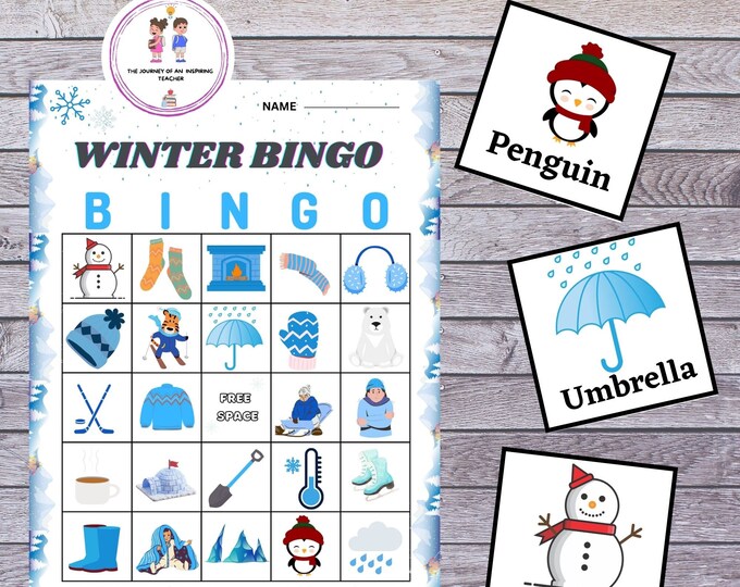 Winter Wonderland Bingo! Printable Winter Bingo Game. 24 Card Bingo Set ...