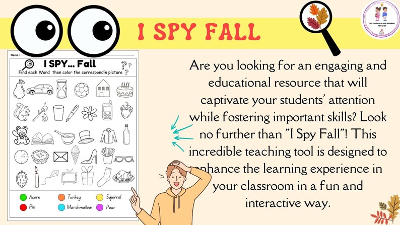 Fall I Spy Activity Sheet /autumn I Spy Printable Worksheets: Fall ...
