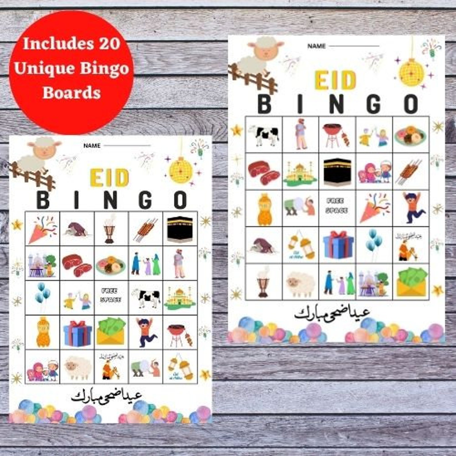 Eid Al-adha Bingo Game |eid Games | Bingo Boards | Printable Eid ...