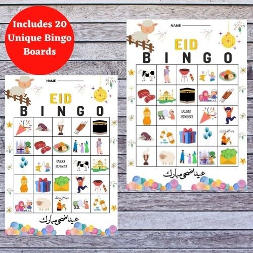 Eid Al-adha Bingo Game |eid Games | Bingo Boards | Printable Eid ...