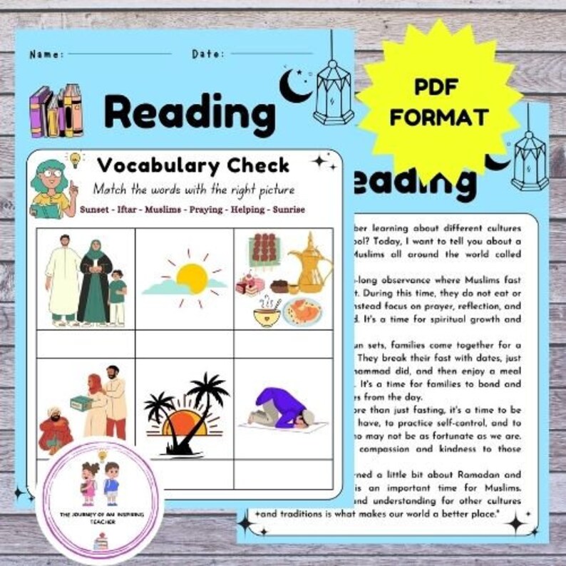 Ramadan Reading Comprehension /ramadan Informational Worksheet Islamic ...
