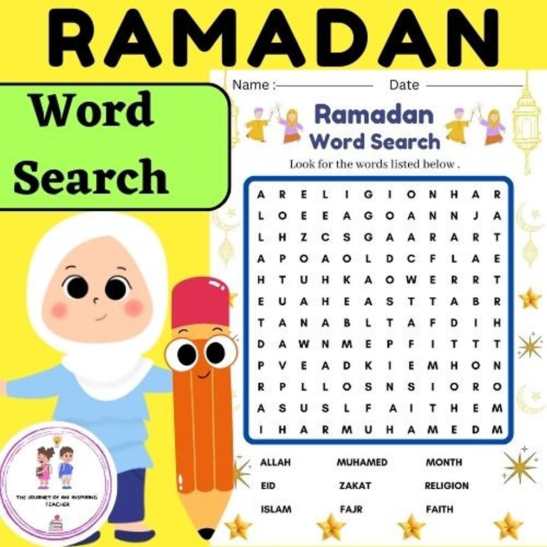 Printable Ramadan Word Search Activity for Kids & Adults | Ramadan Preparation/ Muslim ...