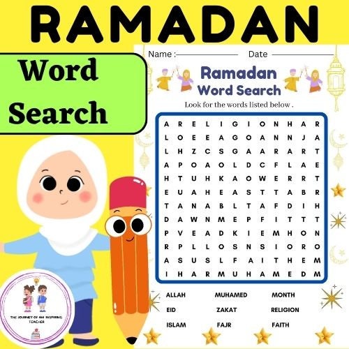 Printable Ramadan Word Search Activity for Kids & Adults | Ramadan ...