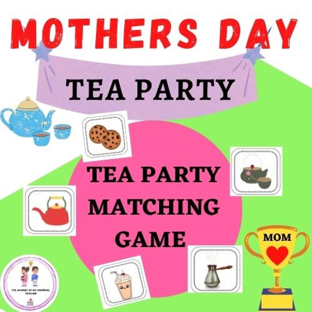 Mother's Day Tea Party Matching Game / Tea Party Matching Cards /tea ...