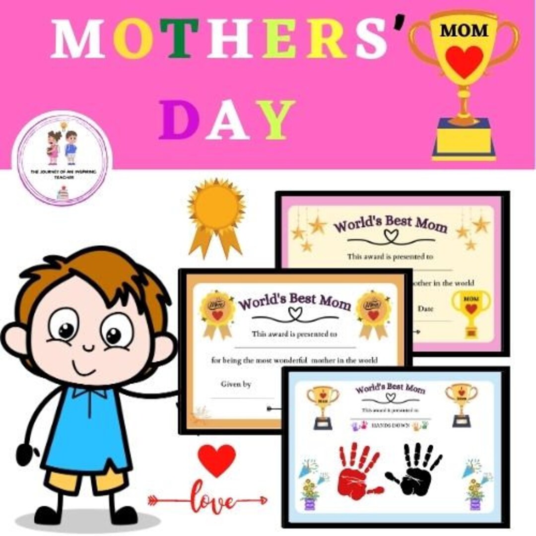 Mom's Certificate / Mothers Day Personlized Gift / Handprint Craft ...