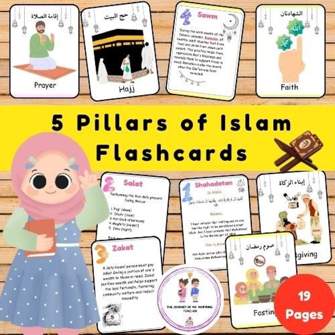 Five Pillars of Islam Flashcards: Montessori & Preschool Educational ...
