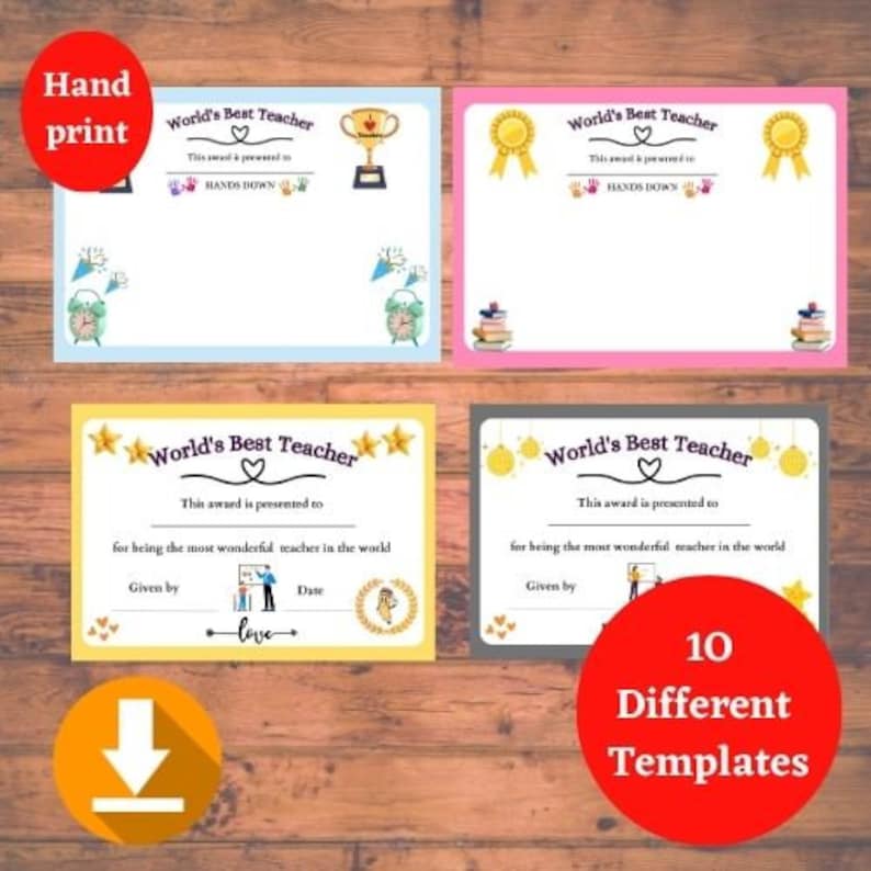 Teacher Appreciation Certificate Templates | Printable Awards for ...