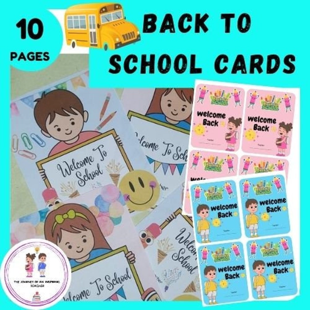 Back to School Welcoming Cards Collection /postcard for Students, 1st ...
