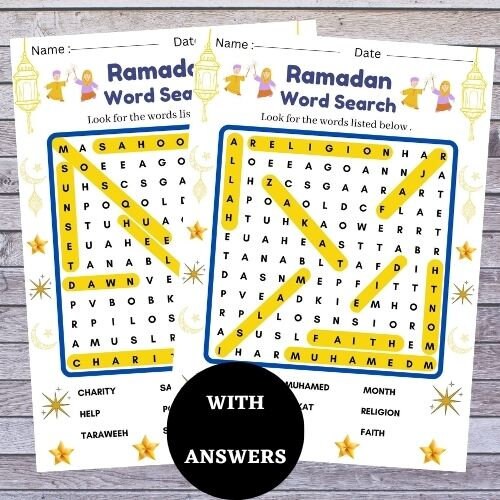 Printable Ramadan Word Search Activity for Kids & Adults | Ramadan ...