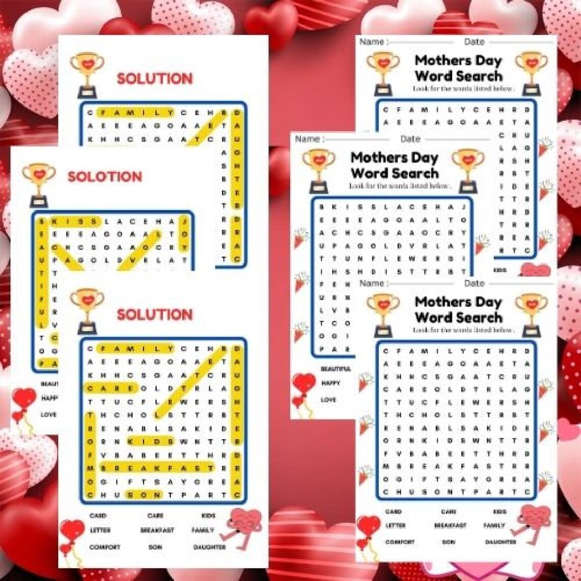 Mother's Day Word Search Activity | Printable Mother's Day Games for ...