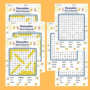 Printable Ramadan Word Search Activity for Kids & Adults | Ramadan ...