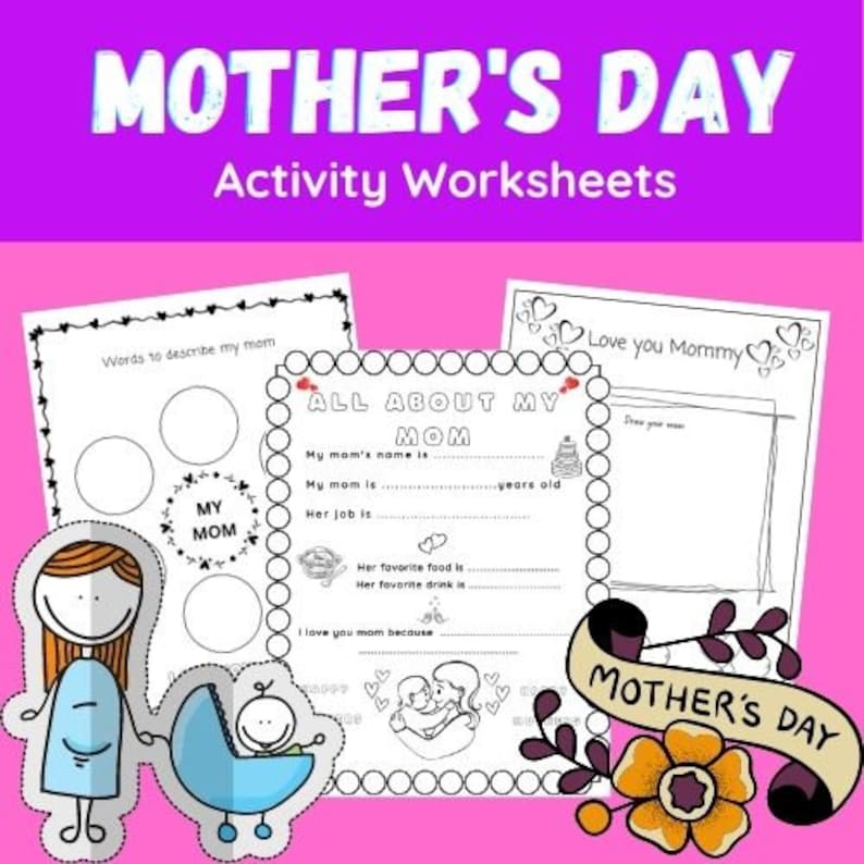 All About Mom / Mother's Day Activity Worksheets /kids Questionnaire ...