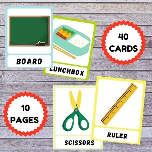 Back to School Vocabulary Flashcards -spy Classroom Objects /ESL ...