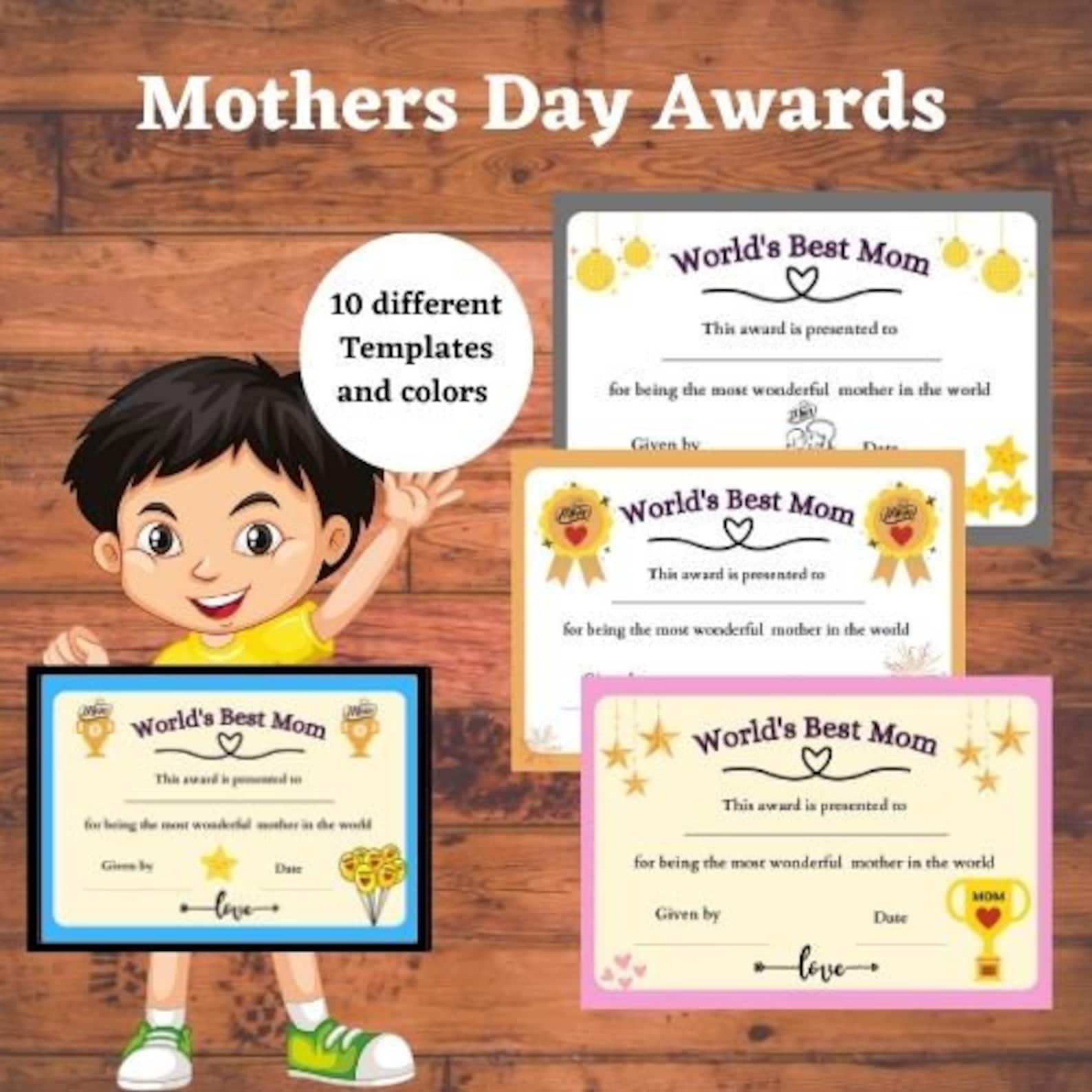 Mom's Certificate / Mothers Day Personlized Gift / Handprint Craft ...