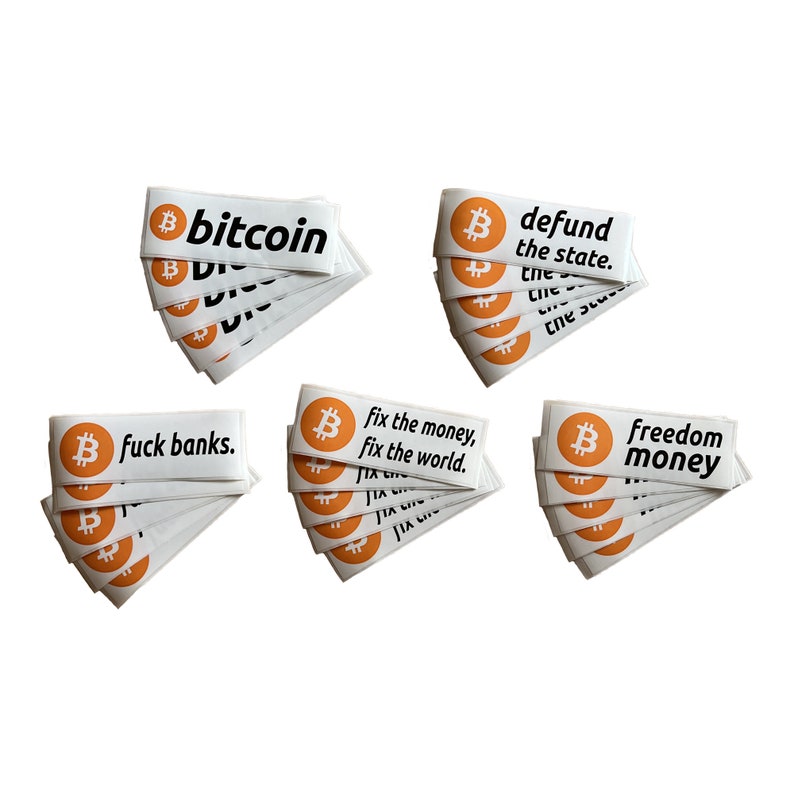 Bitcoin Sticker Fix the Money Fix the World Crypto Digital - Etsy